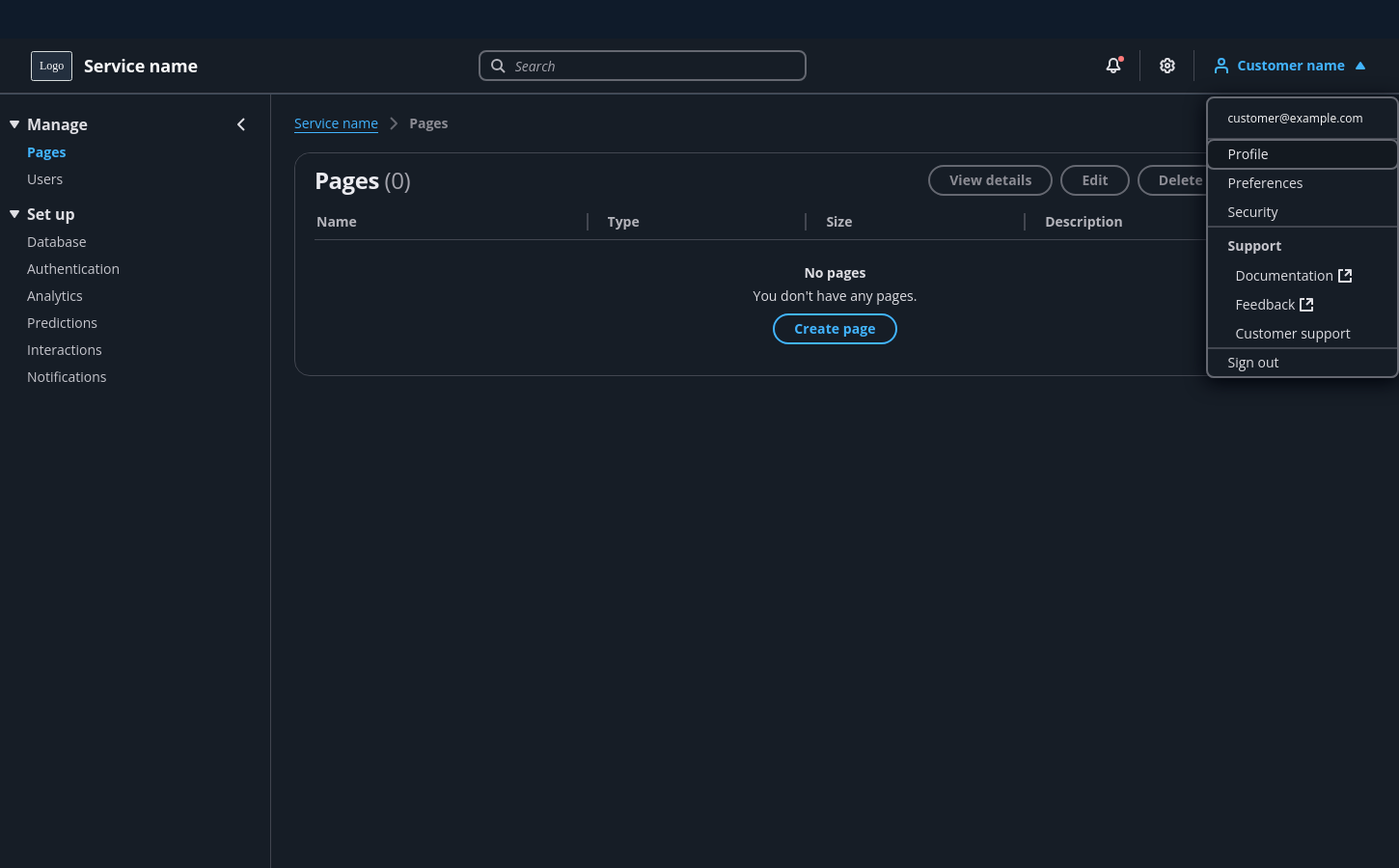Top navigation - Cloudscape Design System